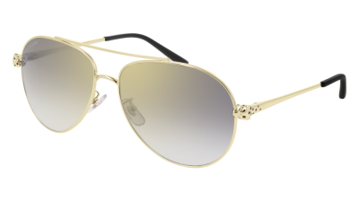 Cartier Sunglass Woman Gold Gold Grey Sunglasses - CT0233S-001 - Global ...